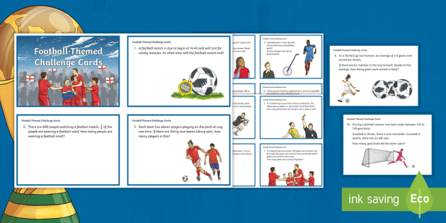 3-4 Football Themed Maths Challenge Cards (Teacher-Made)
