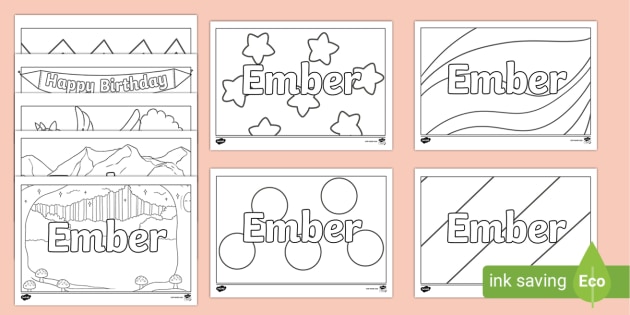 FREE! - Ember Name Simple Colouring Activity Sheets*
