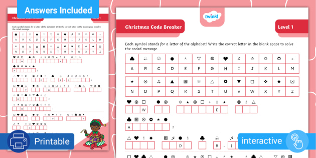 Christmas Code Breaker Activity – L1 – Twinkl Puzzled