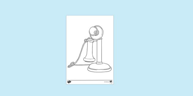 FREE! - Old Fashioned Telephone Colouring Sheet | Colouring Sheets