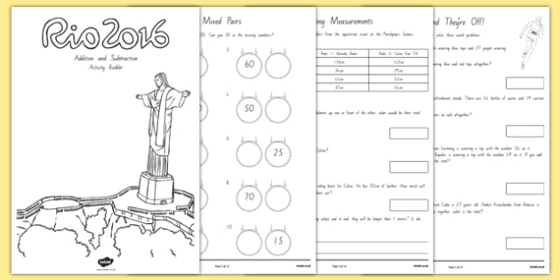 Year 2 Rio Olympics Addition and Subtraction Activity Booklet