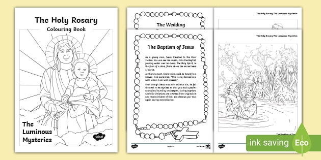 The Luminous Mysteries of the Rosary Colouring Book | Twinkl