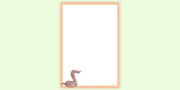 FREE! - Earthworm Page Border | Page Borders | Twinkl