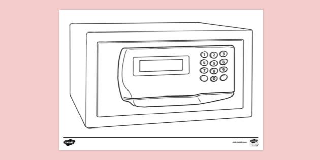 FREE! - Locked Safe Colouring | Colouring Sheets