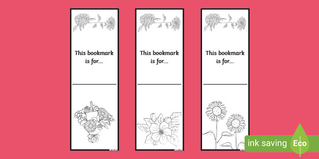 FREE! - Printable Flower Bookmarks to Colour | Twinkl