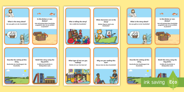 Reading Comprehension Cards English/German
