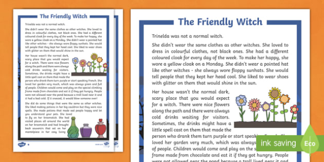 The Friendly Witch Differentiated Halloween Spooky Story