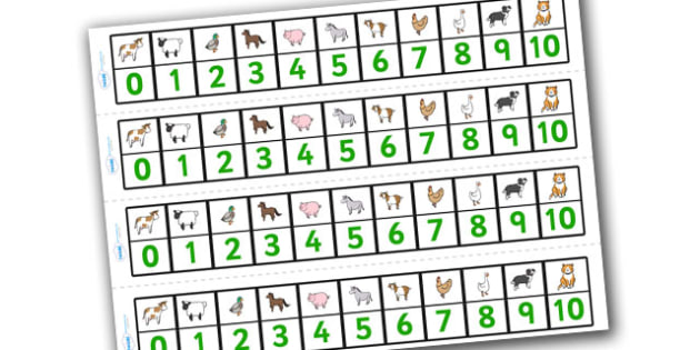 Farm Number Track (1-10) (teacher made)