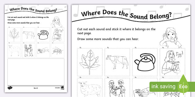 Where Does the Sound Belong? Cut and Paste Activity