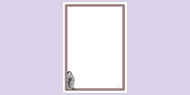 FREE! - Simple Blank Emperor Penguin Fledgling Page Border