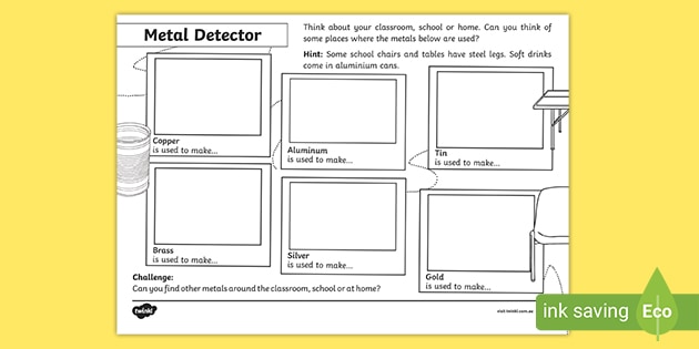 Metal Detector Worksheet