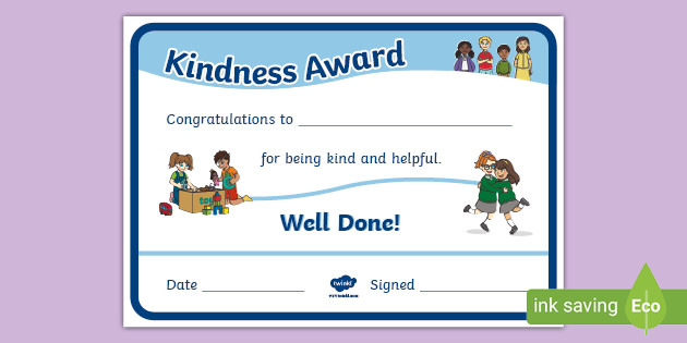 Kindness Award Certificate (Teacher-Made)