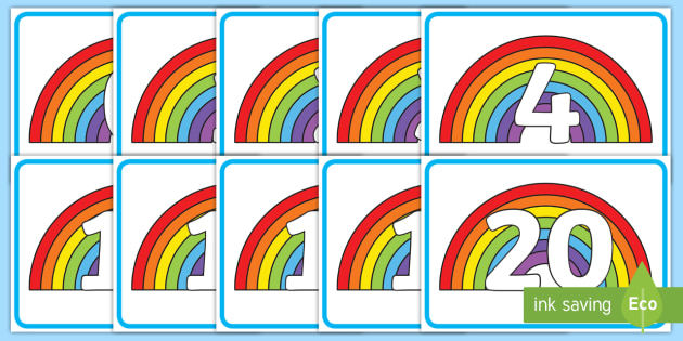 0-20 on Rainbows Display Posters - Rainbow and Pot of Gold Number Bonds ...