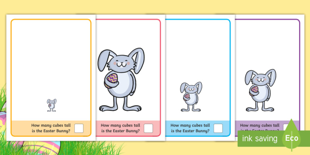 Easter Bunny Measuring with Cubes Activity Mat