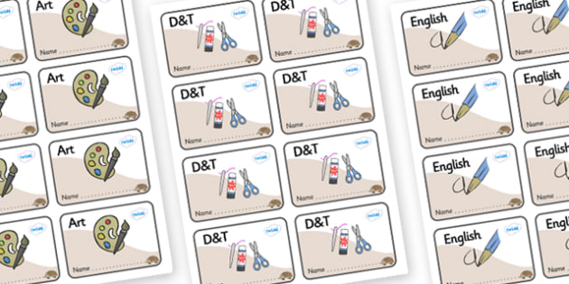 Hedgehog Themed Editable Book Labels