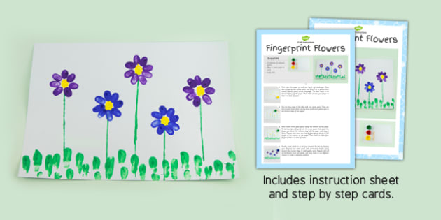 Fingerprint Flowers Craft Instructions (teacher made)