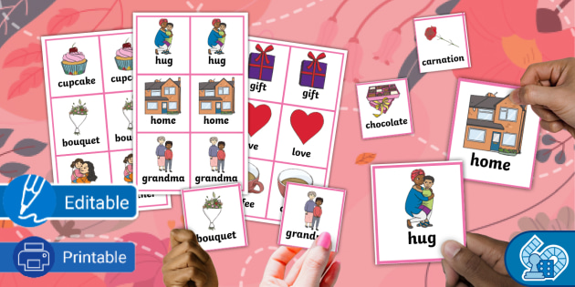 Mother's Day Vocabulary Card Game Activity - Snap Printable