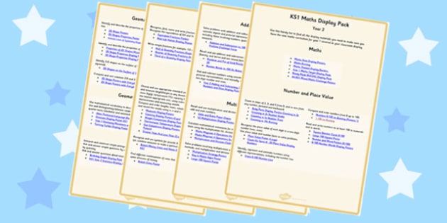 KS1 Maths Display Pack Overview Year 2 (teacher made)