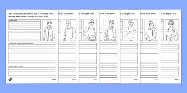 GCSE The Curious Incident of the Dog in the Night-Time Character Revision
