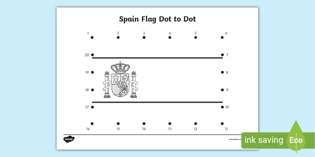 FREE! - Spain Flag Dot to Dot Worksheet (teacher made)