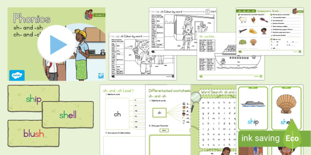 Grade 3 Phonics: sh and ch Phonics Pack (teacher made)