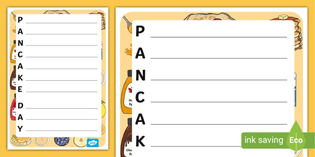 FREE! - Pancake Day Acrostic Poem Template | Activities | Twinkl