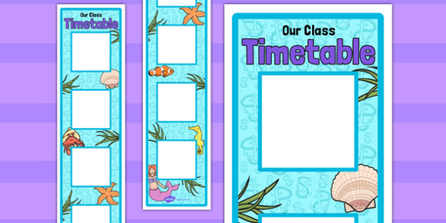 Under the Sea Themed Vertical Visual Timetable Display