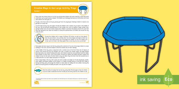 👉 EYFS Creative Ways to Use Large Activity Trays: All About Number 1