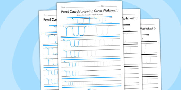 Pencil Control Loops And Curves Worksheet 5 - pencil control