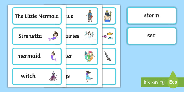 The Little Mermaid Word Cards (teacher made)