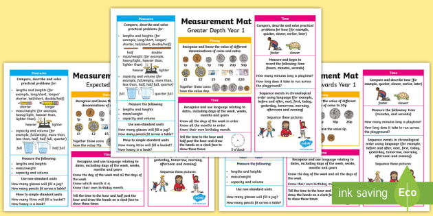 Year 1 Measurement Differentiated Maths Mats Toolkit