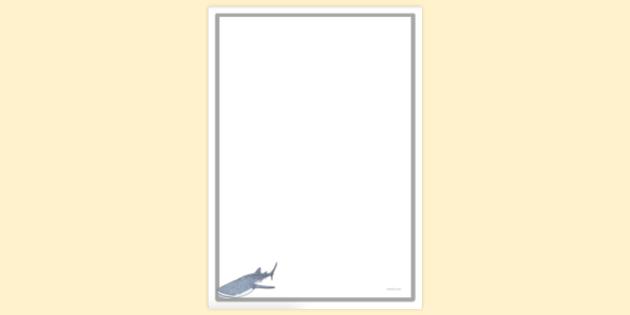 FREE! - Whale Shark Page Border | Page Borders | Twinkl