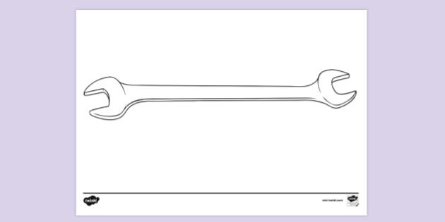 FREE! - Large Spanner Colouring | Colouring Sheets