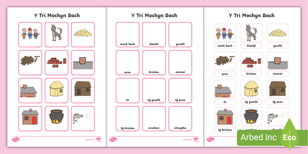 Mat Paru Geirfa Y Tri Mochyn Bach (teacher made)