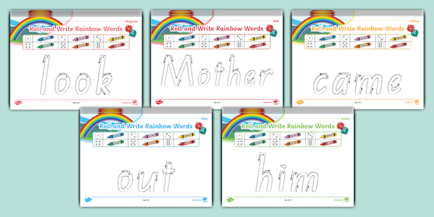 Rainbow Write Sight Words