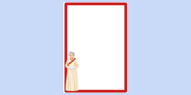 Simple Blank Queen Elizabeth 2 Page Border | Twinkl