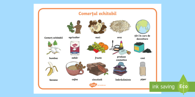 Comerț echitabil Planșă cu vocabular (teacher made)