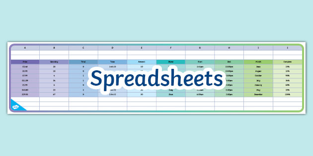 Spreadsheets Display Banner (teacher made)