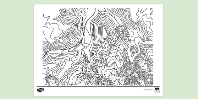 FREE! - Topographic Map Colouring | Colouring Sheets