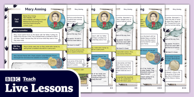 FREE! - BBC Teach: Natural History Museum Live Lesson - Mary Anning Reading