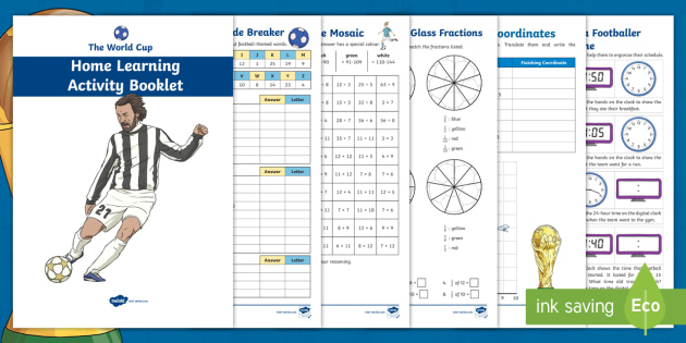 Football Themed Maths Home Learning Activity Booklet for Ages 7-9