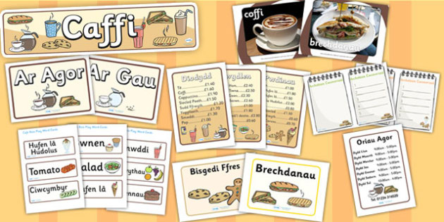 Welsh Language Cafe Role Play Pack