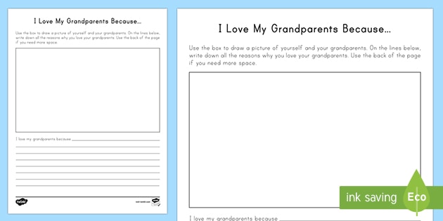“I Love My Grandparents Because” Activity | Printable