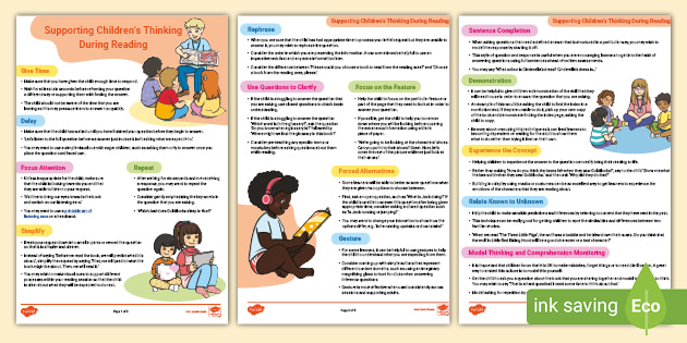 Guidance for Supporting Children's Thinking During Reading
