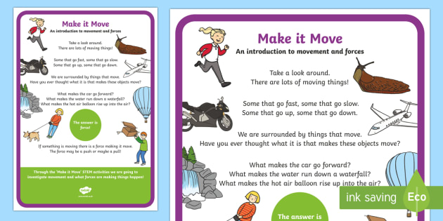 Make a Move! An introduction to movement and forces STEM A4 Display Poster