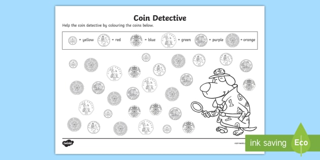 * NEW * Coin Detectives Activity Sheet - currency, money, coins