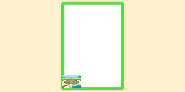 FREE! - Simple Blank Zoo Without Animals Page Border | Twinkl