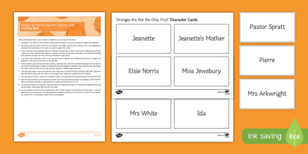 GCSE Oranges are Not the Only Fruit Character Cards Pack