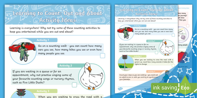 Learning to Count: Out and About Activity Ideas