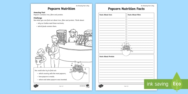 Popcorn Nutrition Worksheet / Worksheet (teacher made)